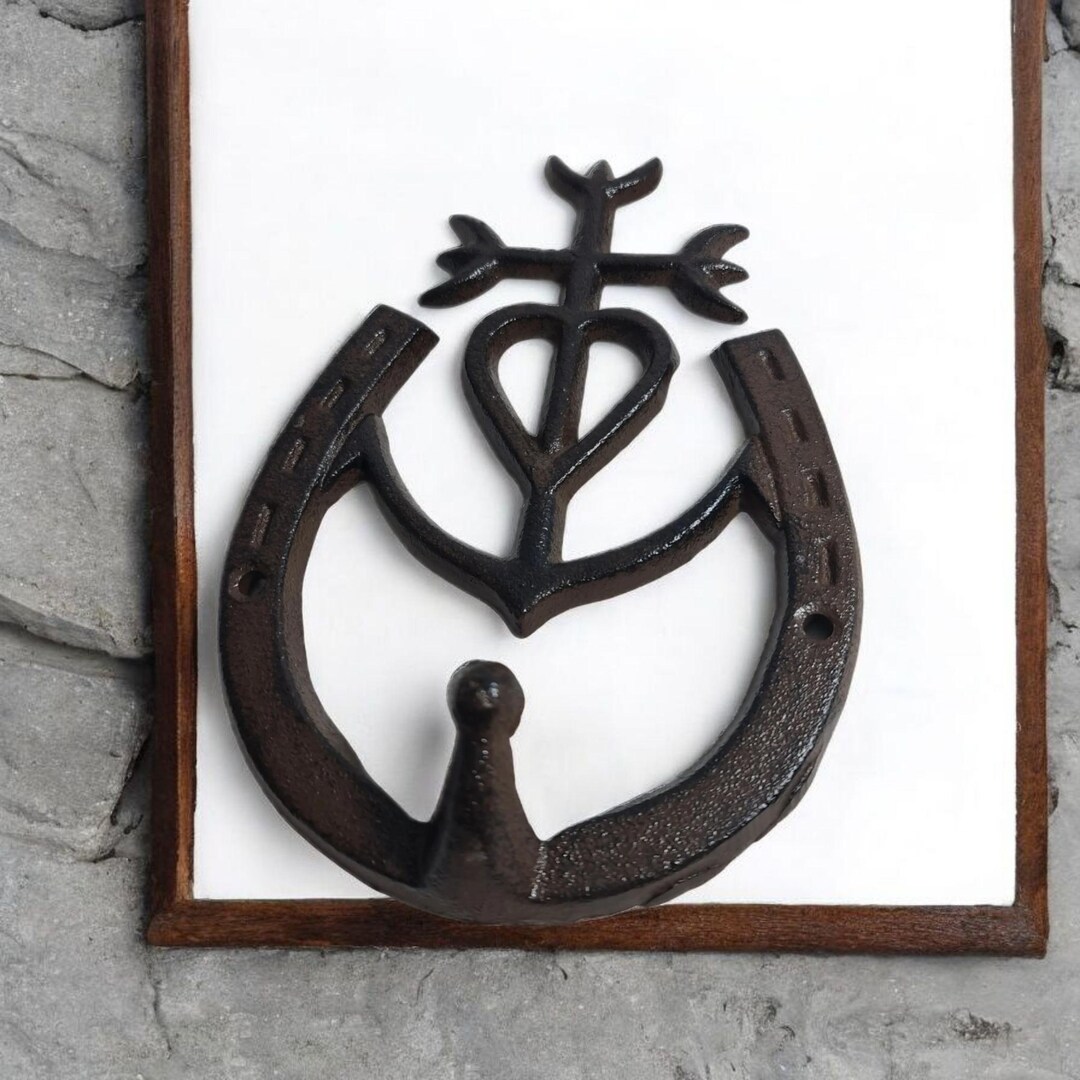 Pomba Gira Iron Symbol With Horseshoe, Hanger, Candomble, Kimbisa ...