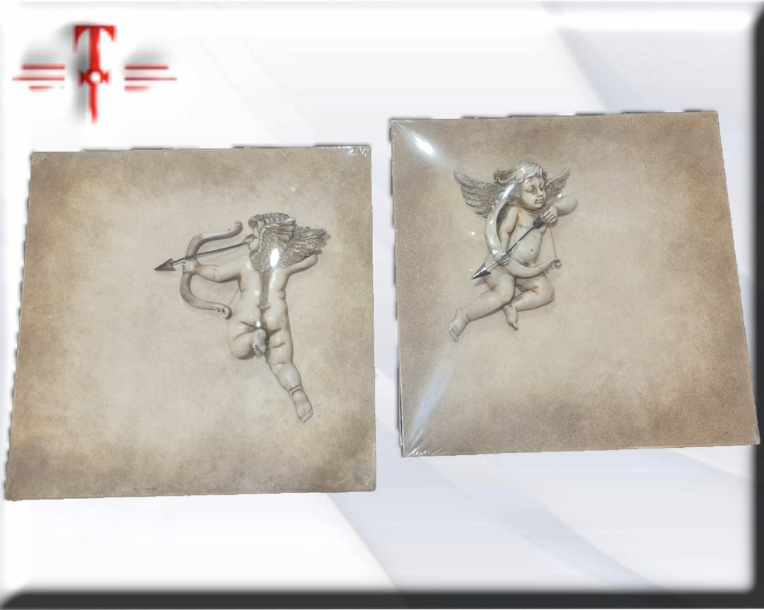 Pair of Paintings Angels With Bow and Arrows, Virgins and Catholic ...