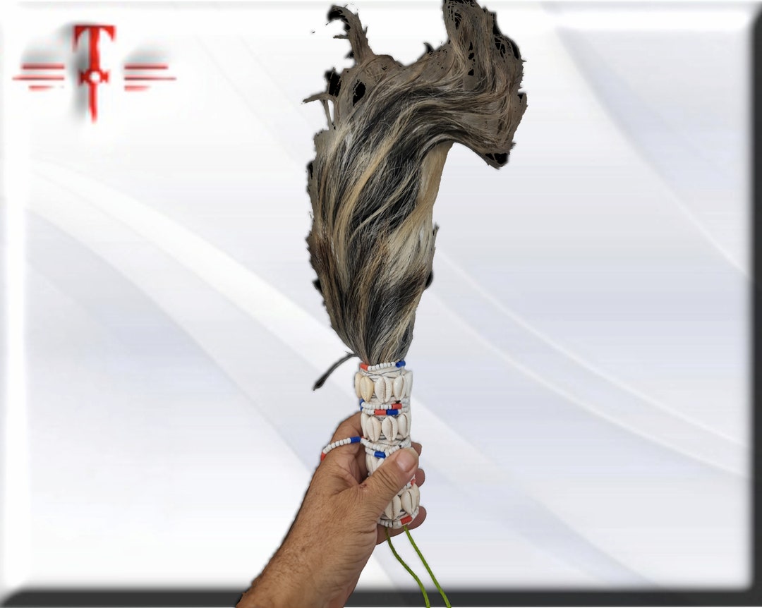 African Iruke Horsetail, Handmade, Ifá Santeria Palo Mayombe Babalawo ...