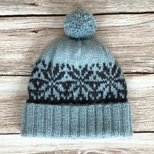Nordic Snowflake Hat Knitting Pattern: Colorwork Wool Knit (PDF Pattern ...