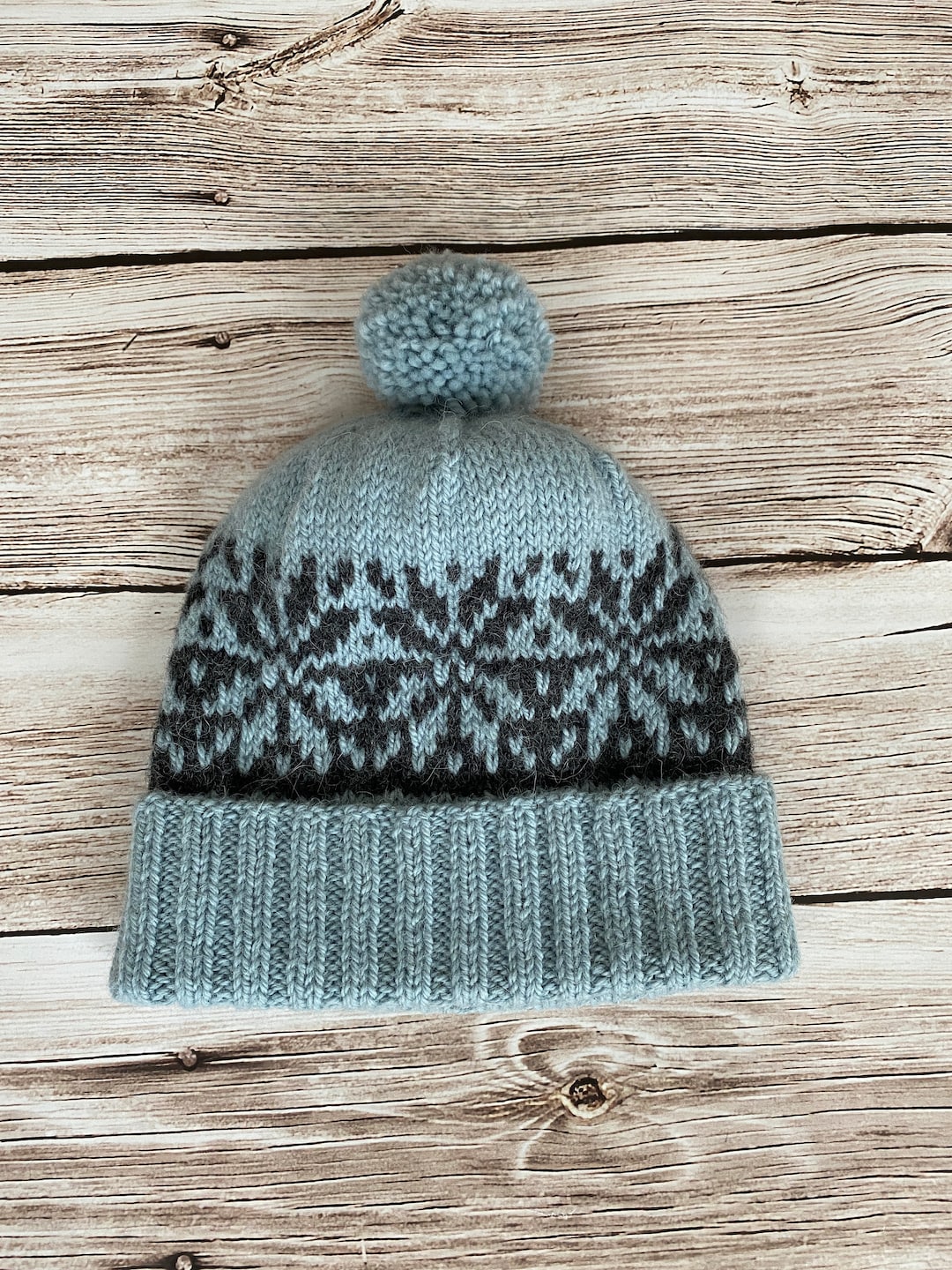 Nordic Snowflake Hat Knitting Pattern: Colorwork Wool Knit (PDF Pattern ...