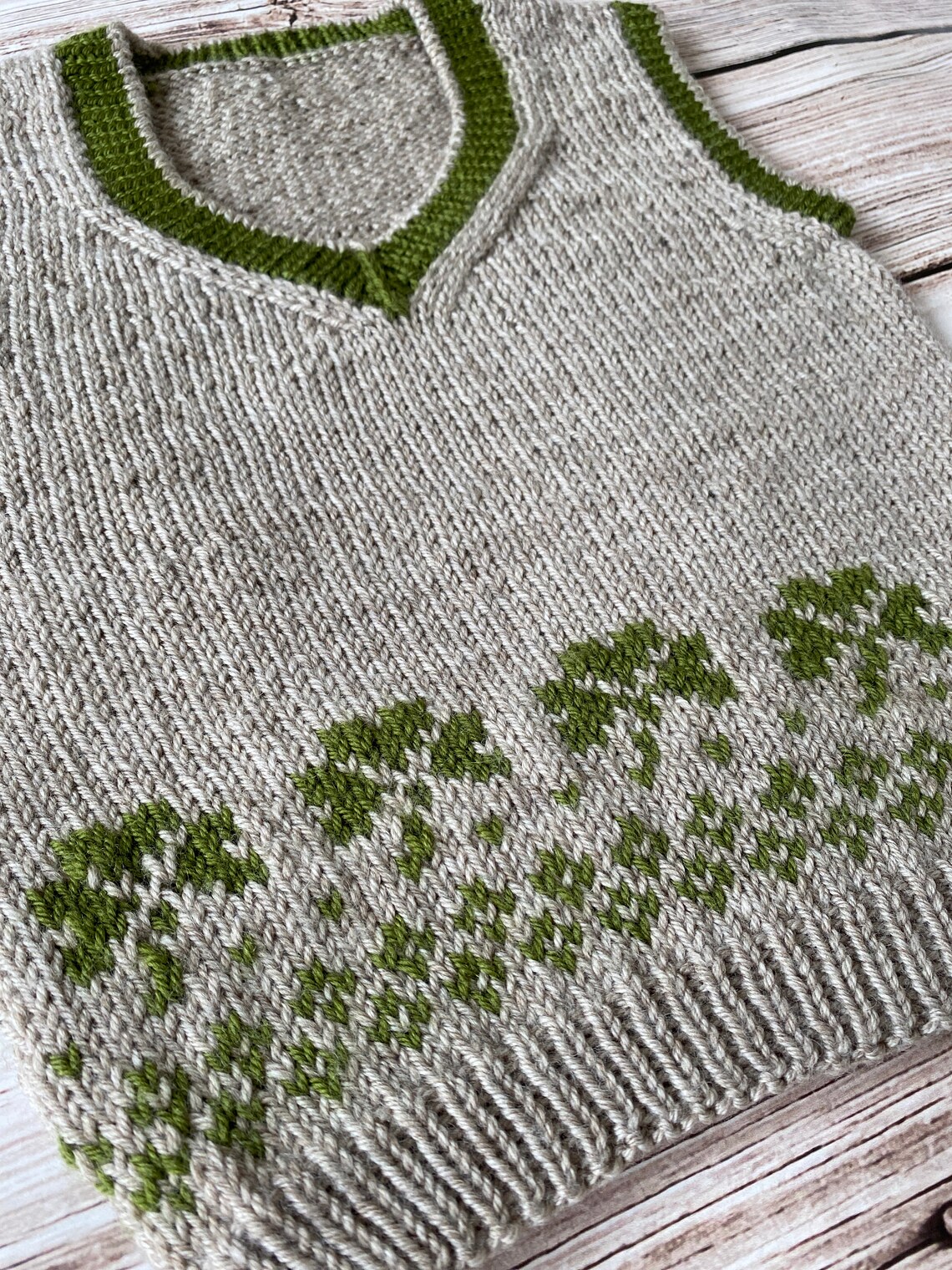Knitting Pattern Merino Waistcoat Vest for Kids Shamrock | Etsy