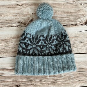 Nordic Snowflake Hat Knitting Pattern: Colorwork Wool Knit (PDF Pattern ...