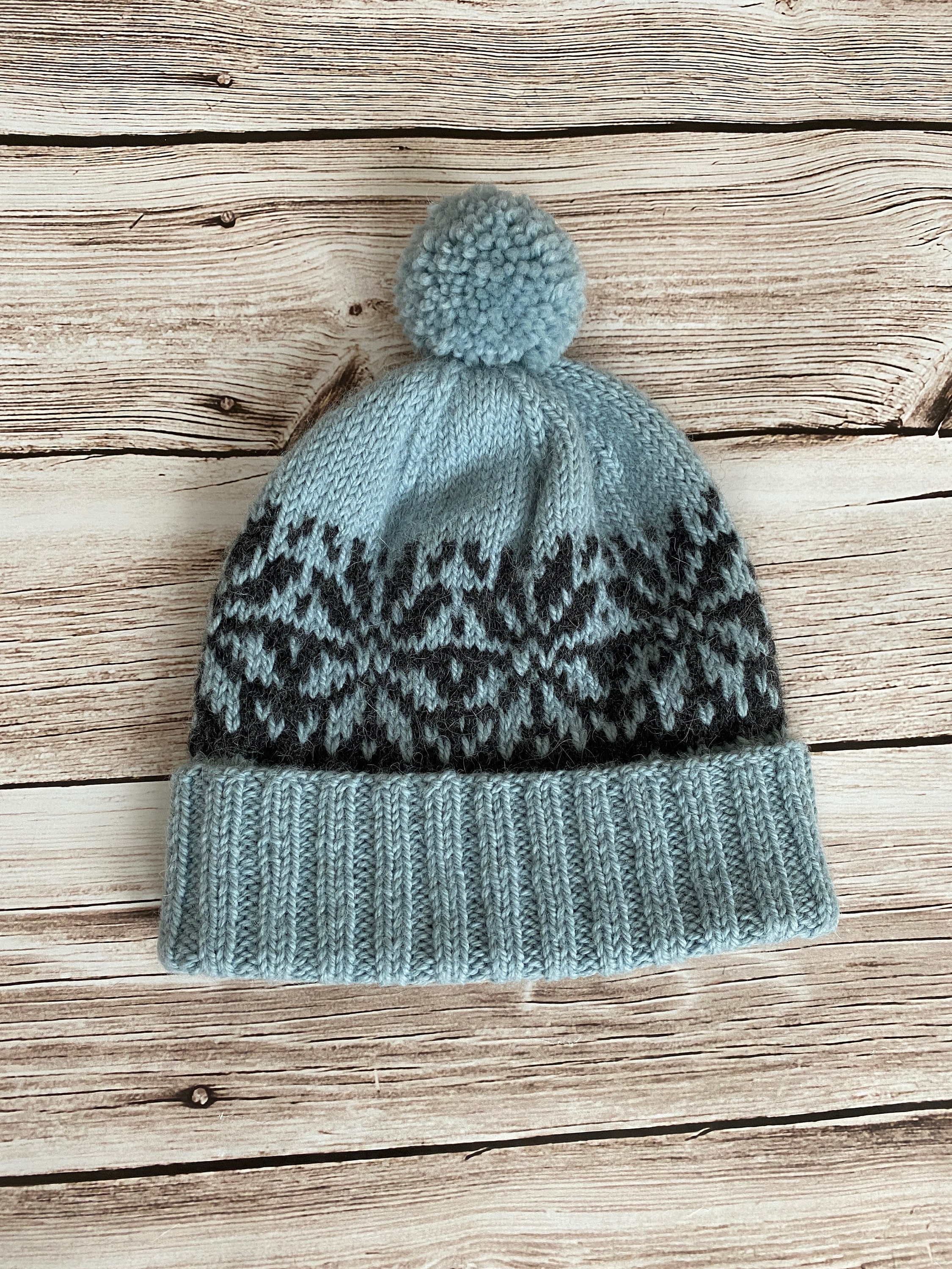 Nordic Snowflake Hat Knitting Pattern Knit Wool Warm Hat - Etsy