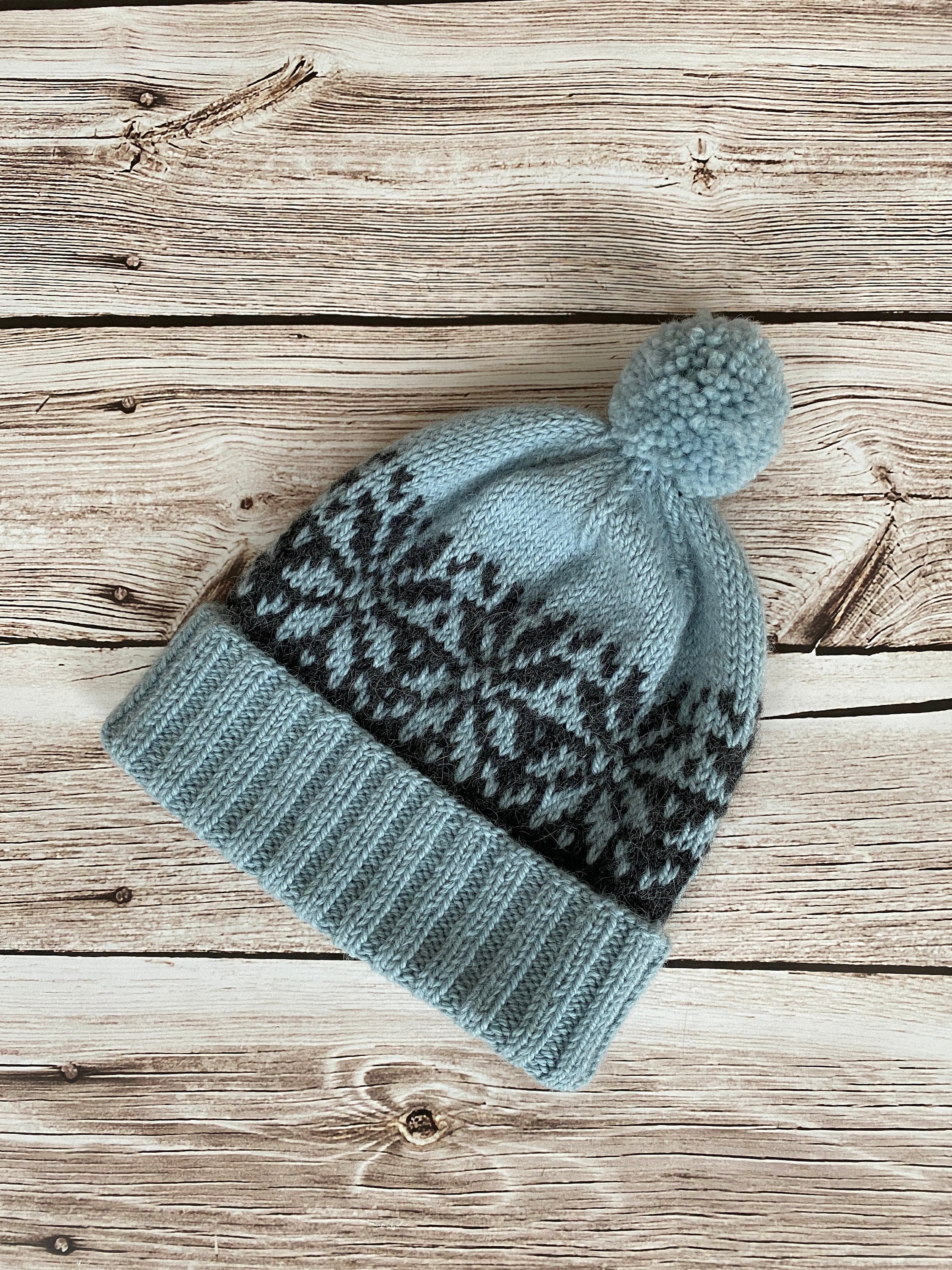 Nordic Snowflake Hat Knitting Pattern Knit Wool Warm Hat - Etsy