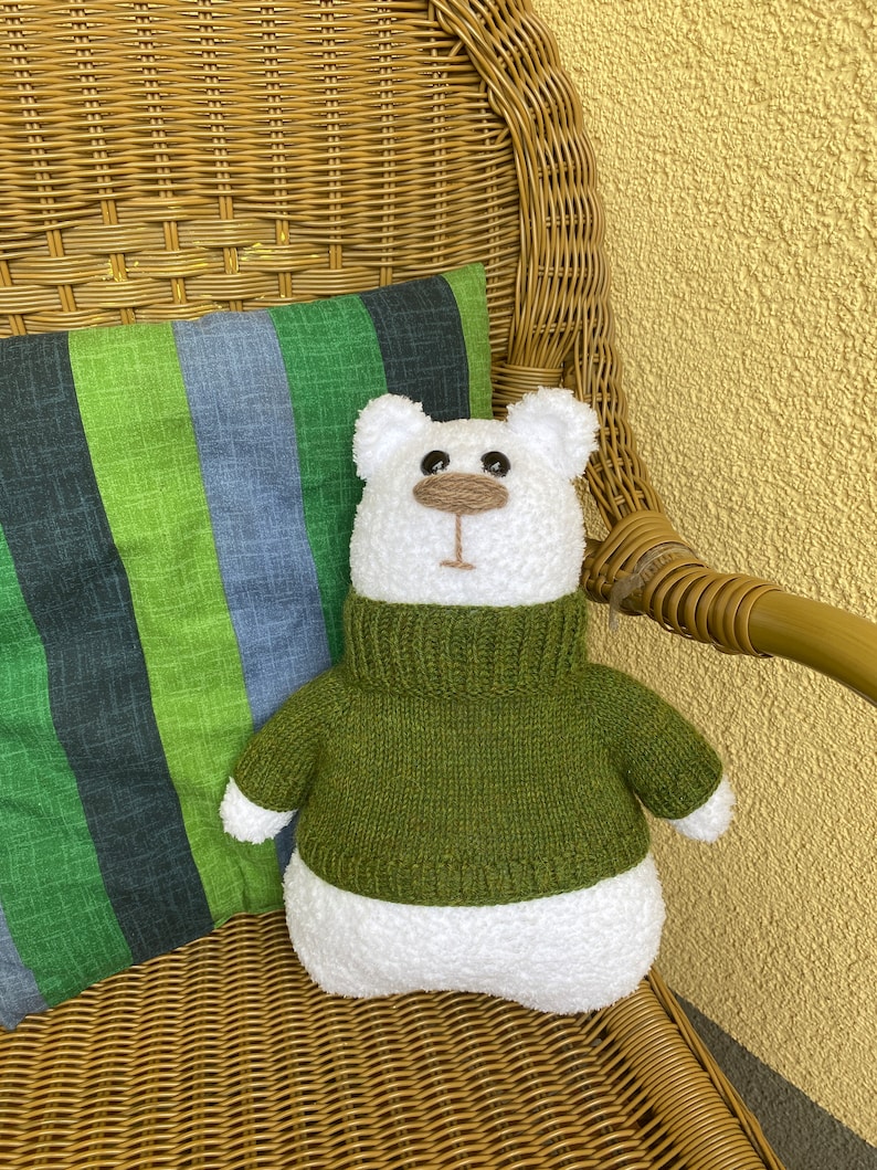 Bo the Bear Knitted Pattern Cute and Soft Teddy Bear in Sweater - Etsy