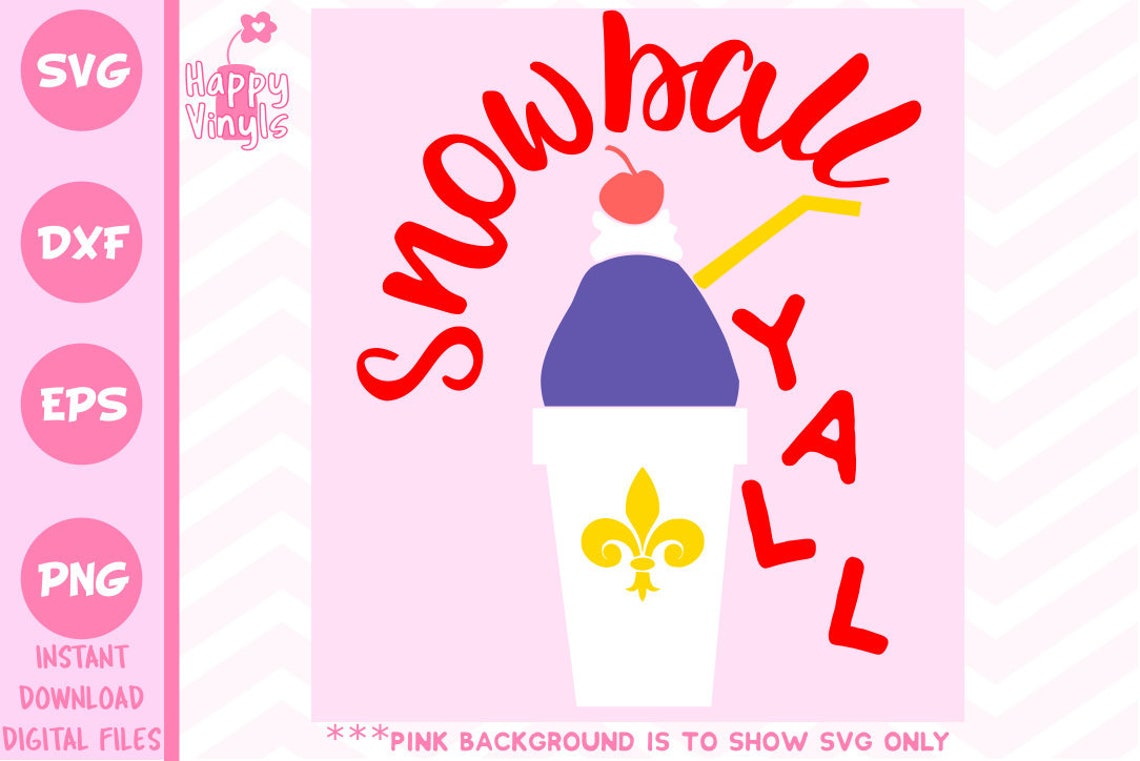 New Orleans SVG Nola Snowball Cute Png Eps Dxf Happy Vinyls | Etsy