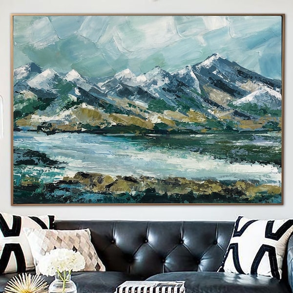 Abstract Mountain Painting - Etsy