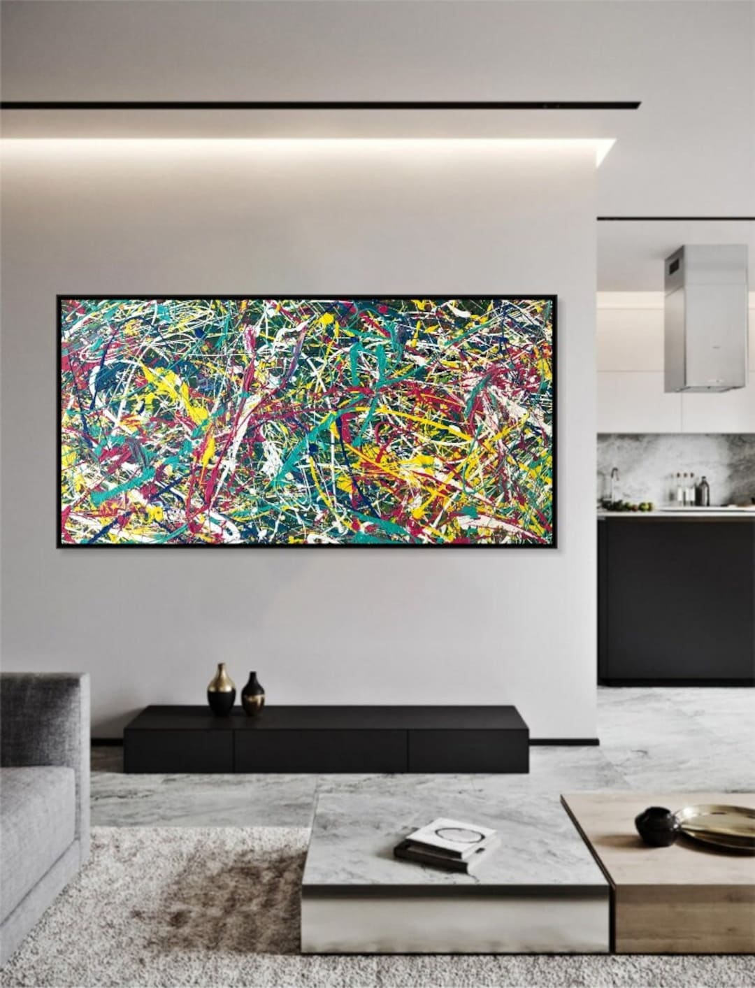 Jackson Pollock Style Colorful Abstract Splatter Art Original Oil ...