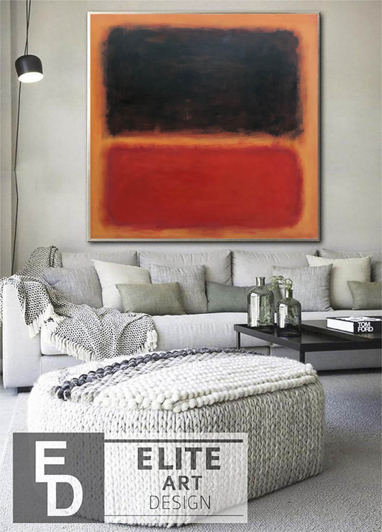 Mark Rothko Abstract Canvas Painting Original Black And Red | Etsy