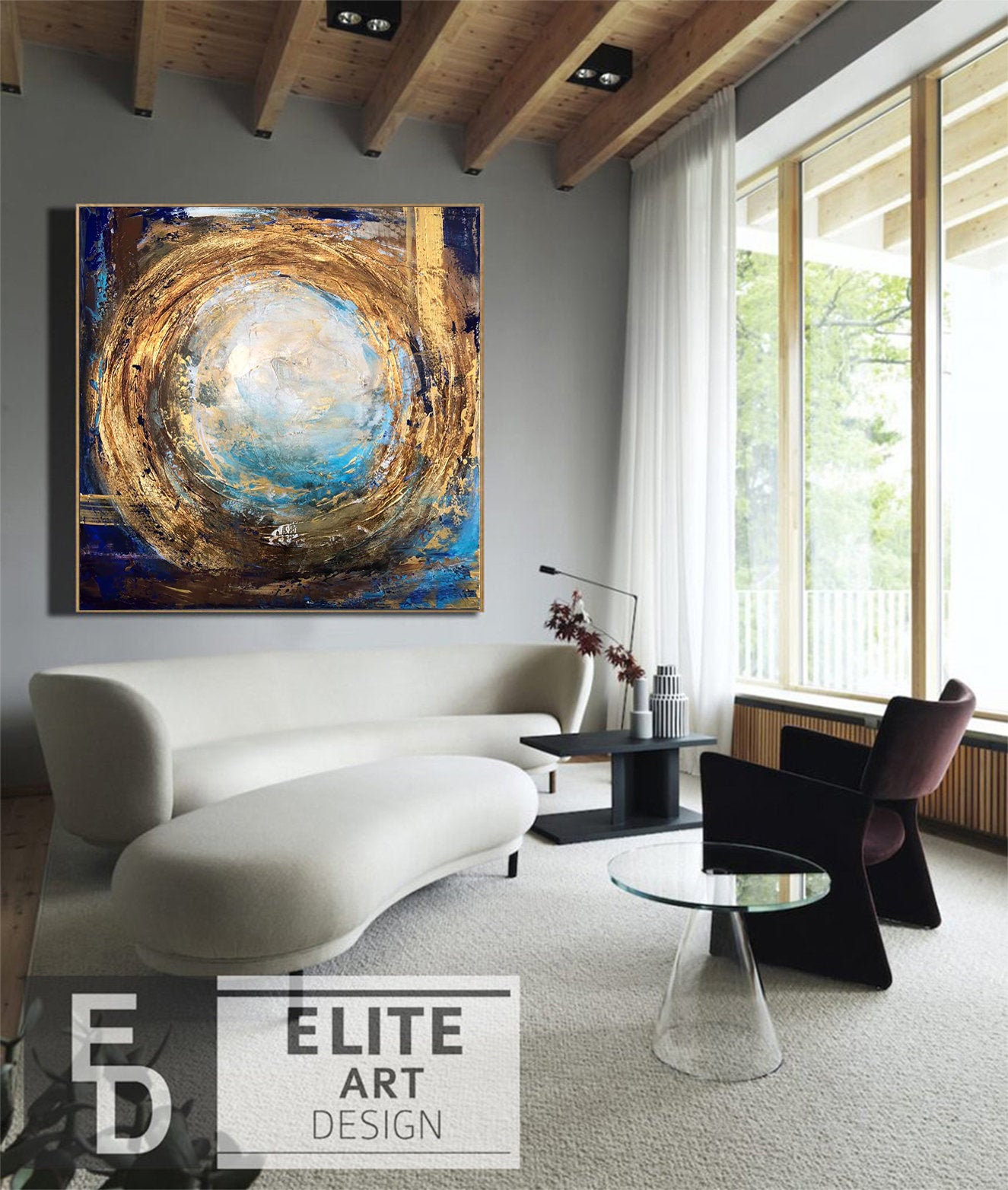 Extra Large Canvas Art Circle Painting Canvas Wall Art | Etsy