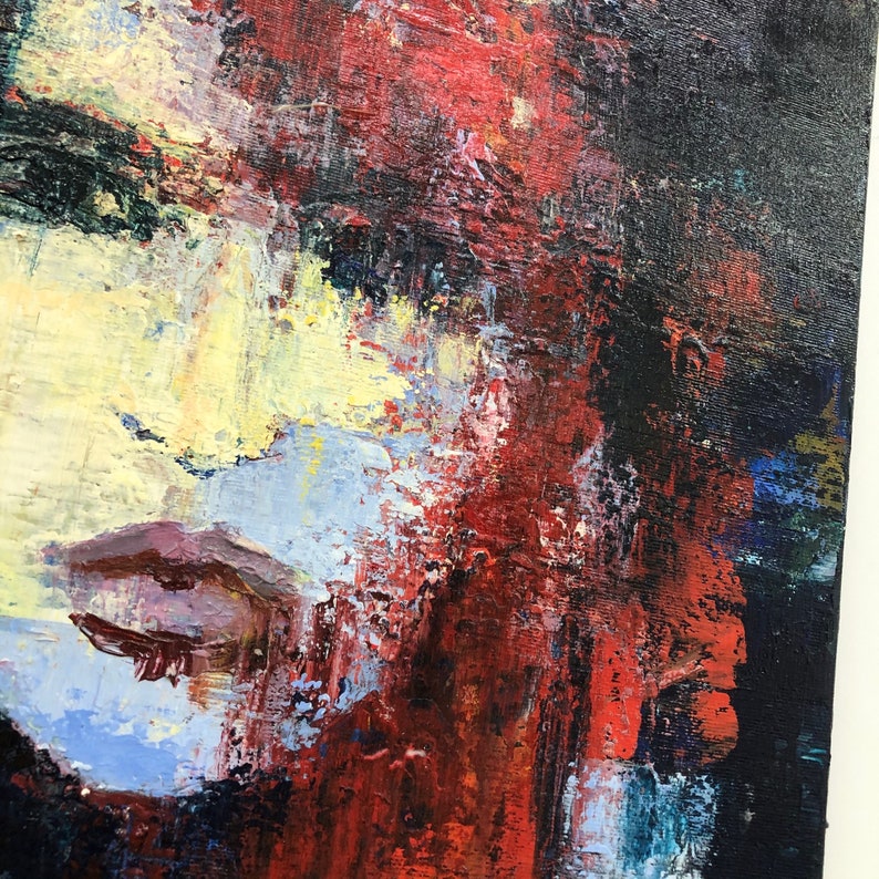 Lady in Red Painting Abstract Red Painting on Canvas - Etsy
