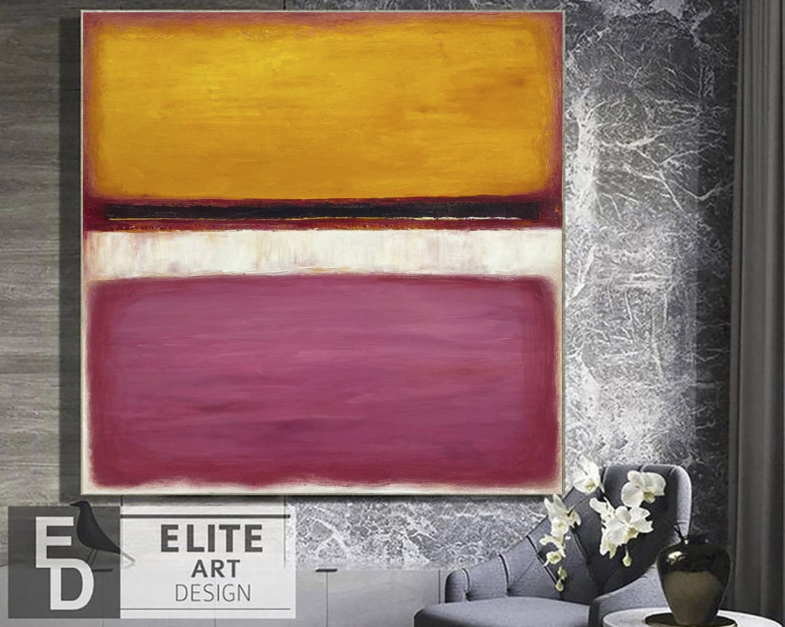 Mark Rothko Original Canvas Abstract Fine Art Yellow and Pink | Etsy