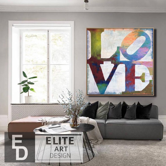 Original Painting Abstract Large Painting Love Couple Romantic | Etsy