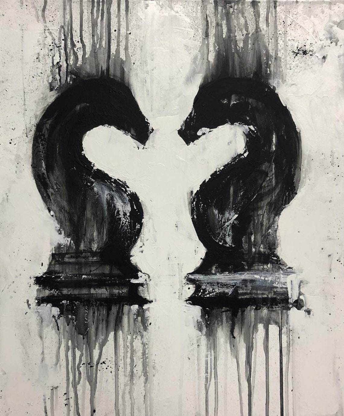 Abstract Painting Original Large Wall Art Chess Painting On | Etsy