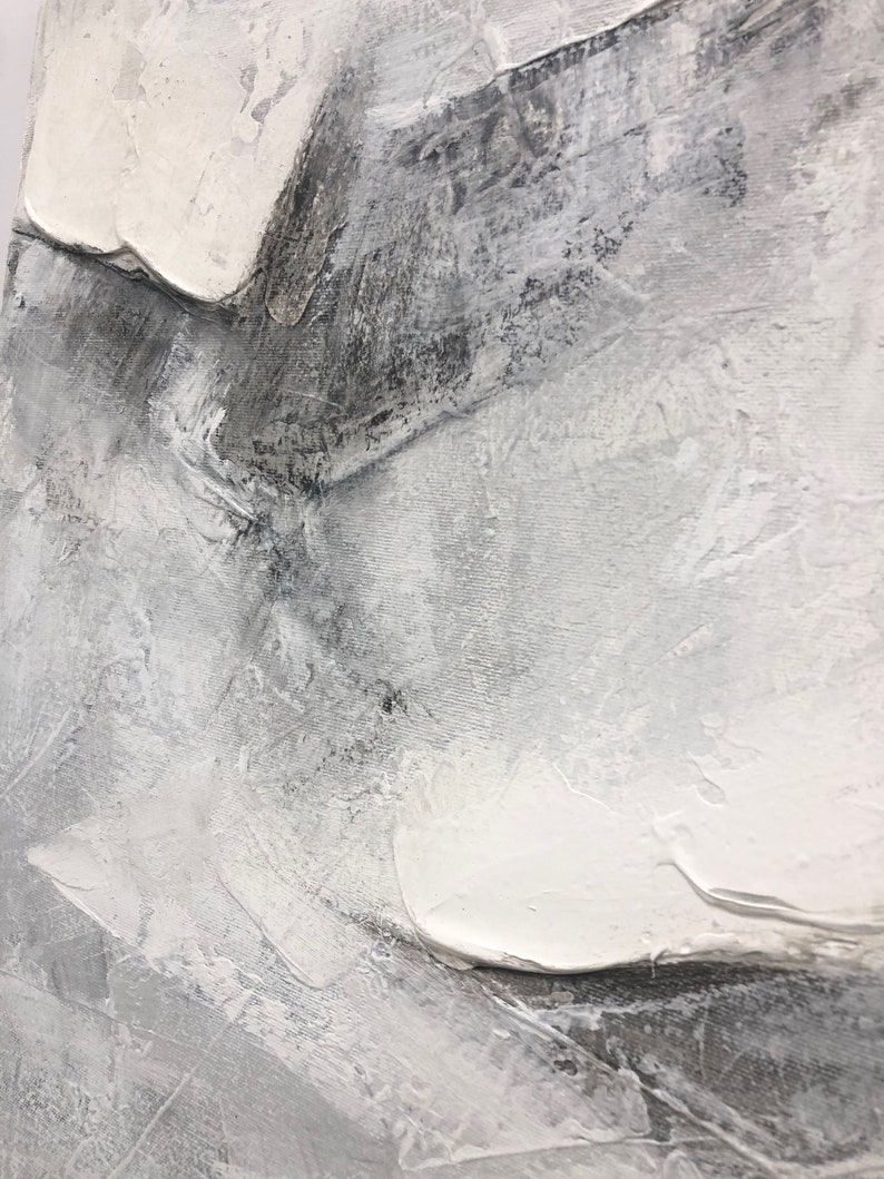 Large Original Abstract Painting White Paintings on Canvas - Etsy