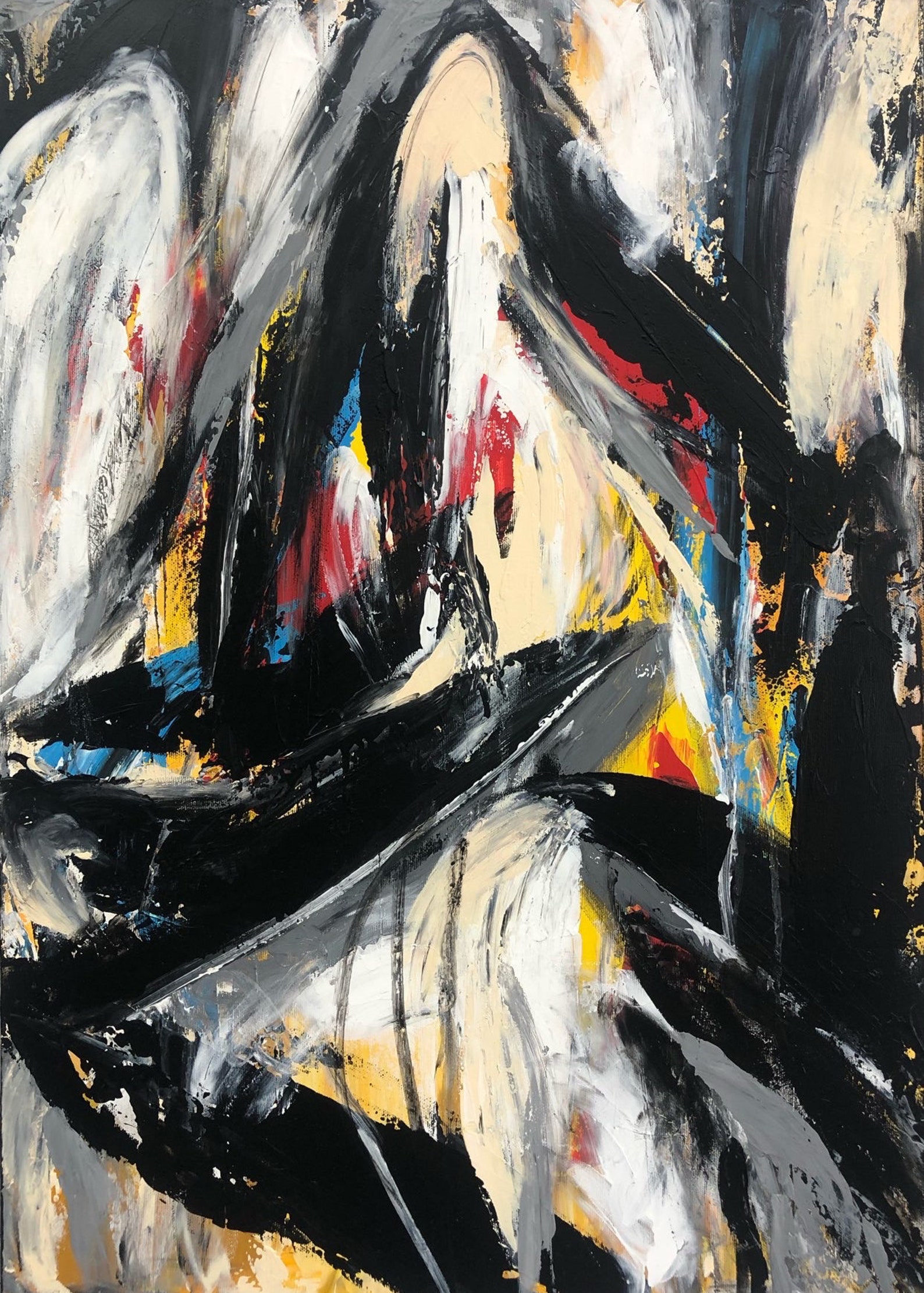 Abstract Painting on Canvas Dark Art Black Artwork - Etsy