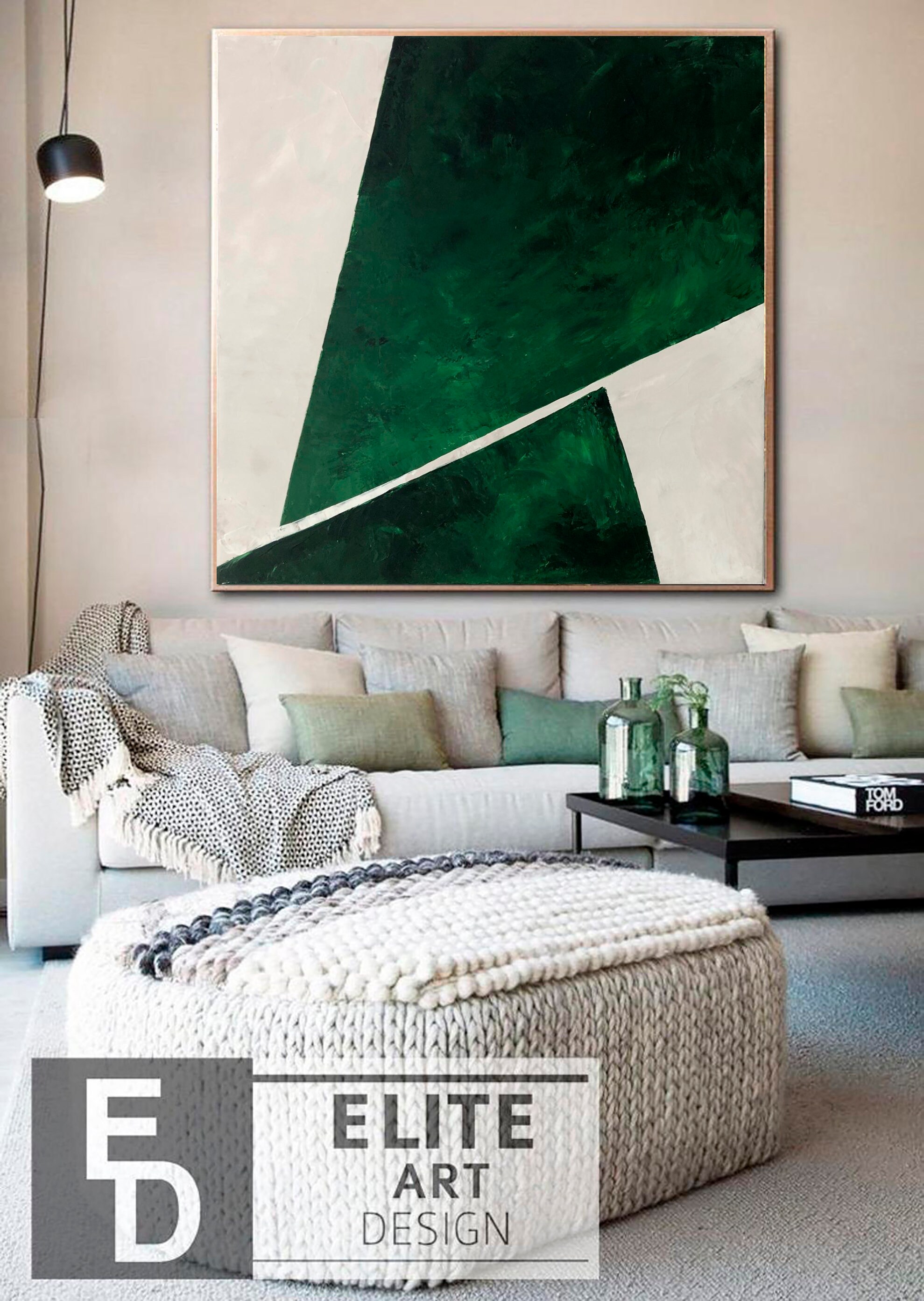 Large Green Abstract Painting Abstract Green Art on Canvas - Etsy