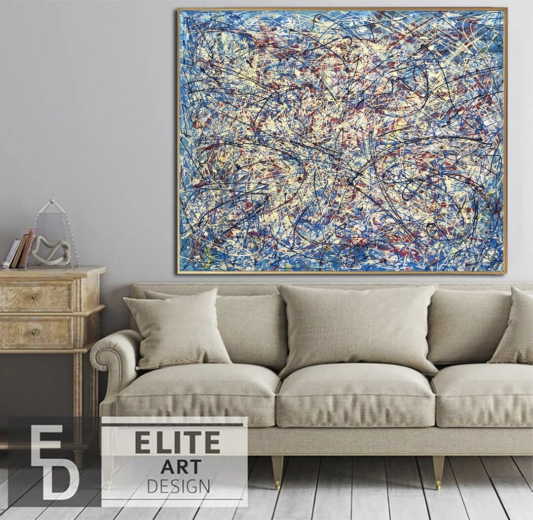 Jackson Pollock Style Paintings on Canvas Urban Fine Art Heavy - Etsy