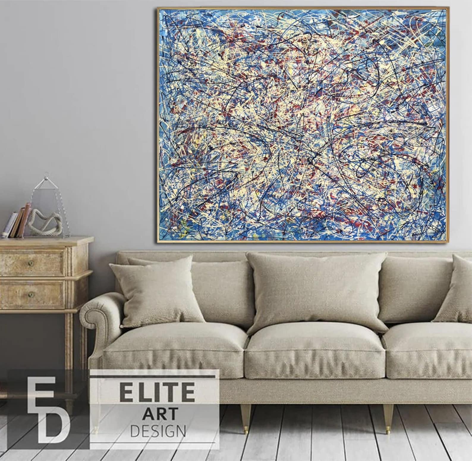 Jackson Pollock Style Paintings on Canvas Urban Fine Art Heavy - Etsy