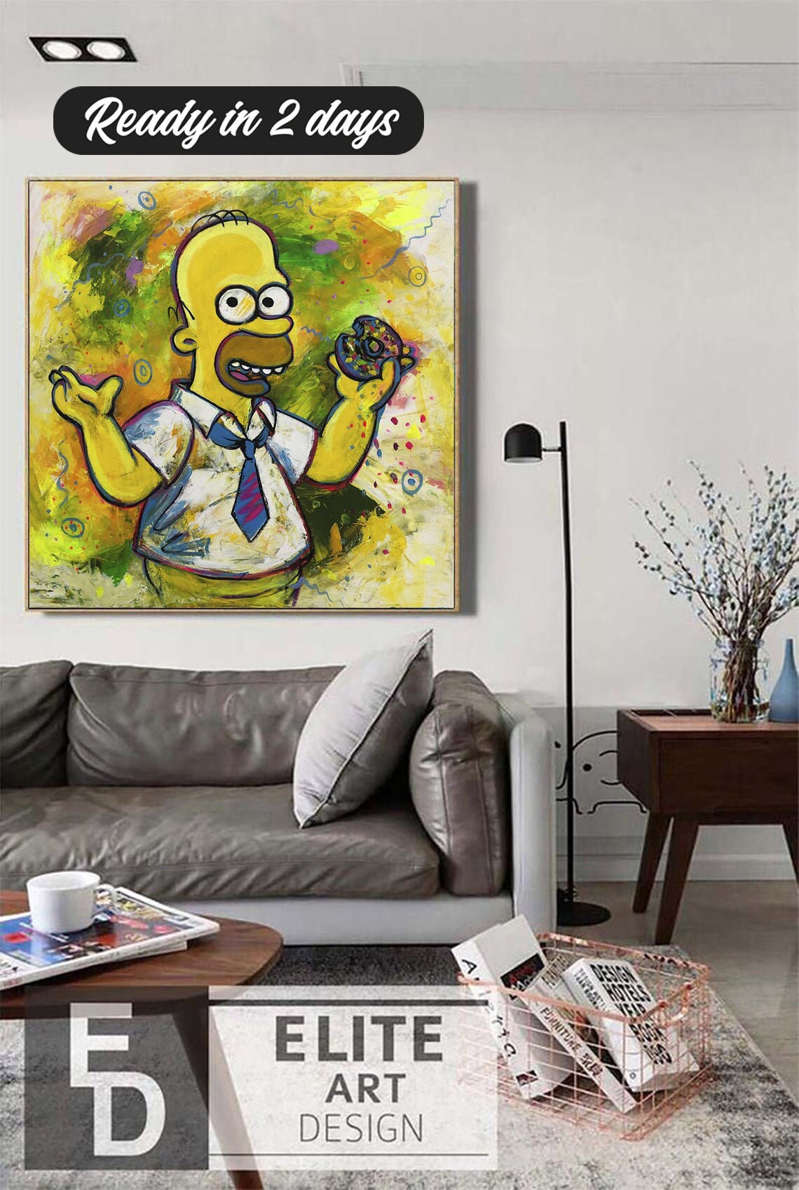 32x32 Funny Cartoon Character Canvas Art Abstract | Etsy