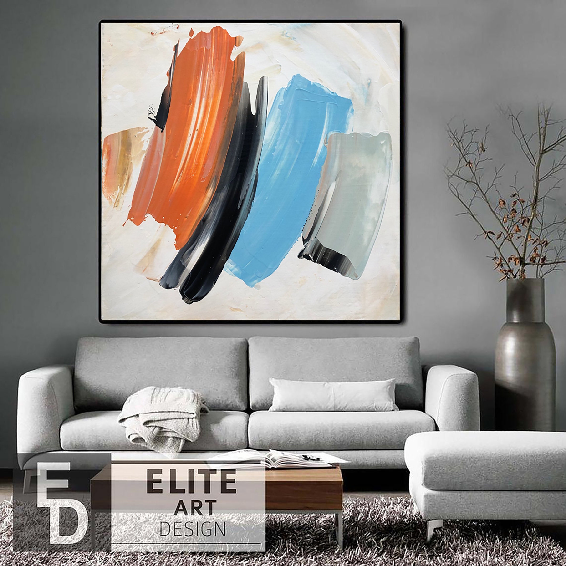 Abstract Colorful Painting Canvas Minimalist Wall Art Abstract - Etsy