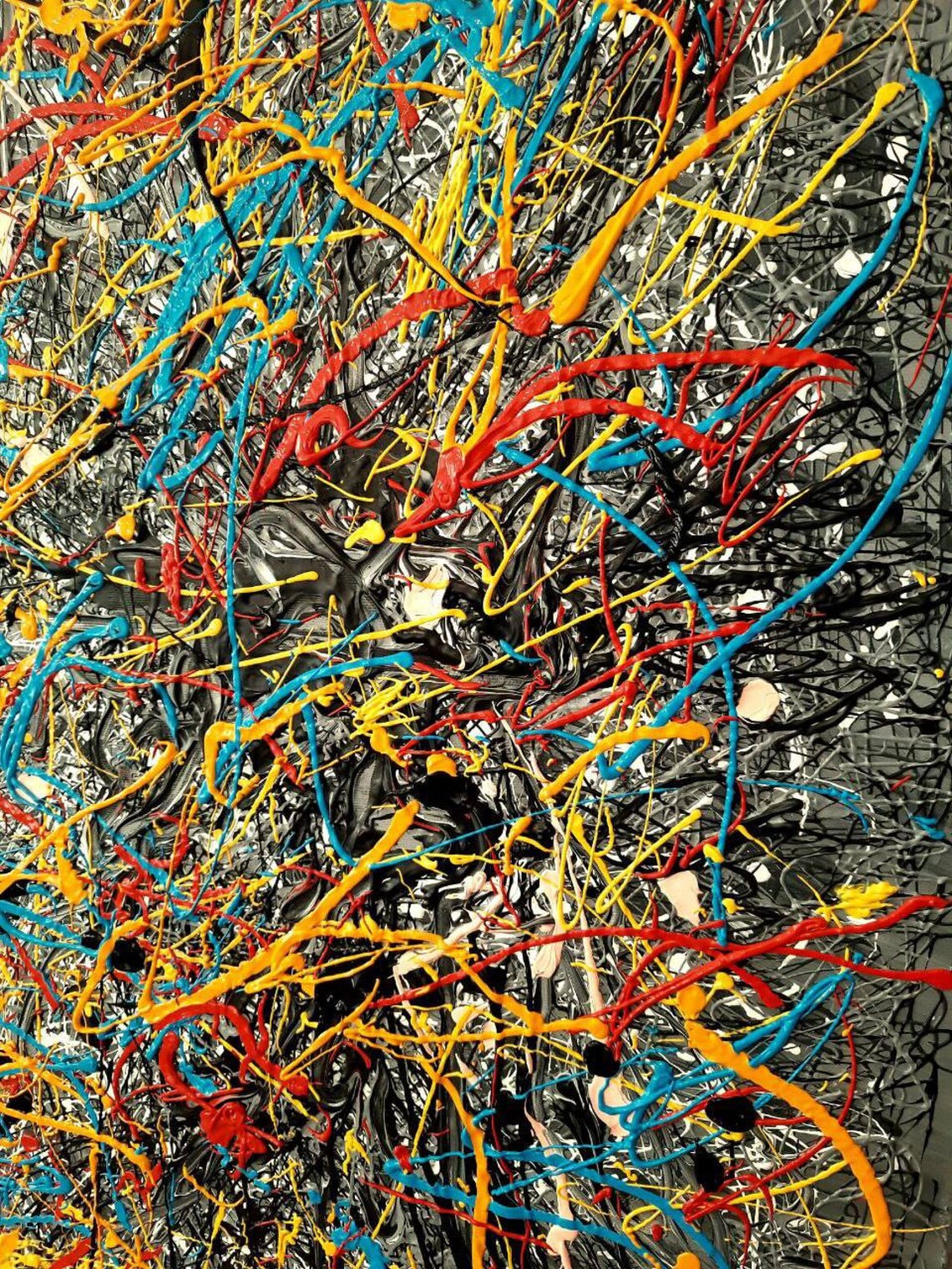 Jackson Pollock Style Paintings on Canvas Original Colorful - Etsy