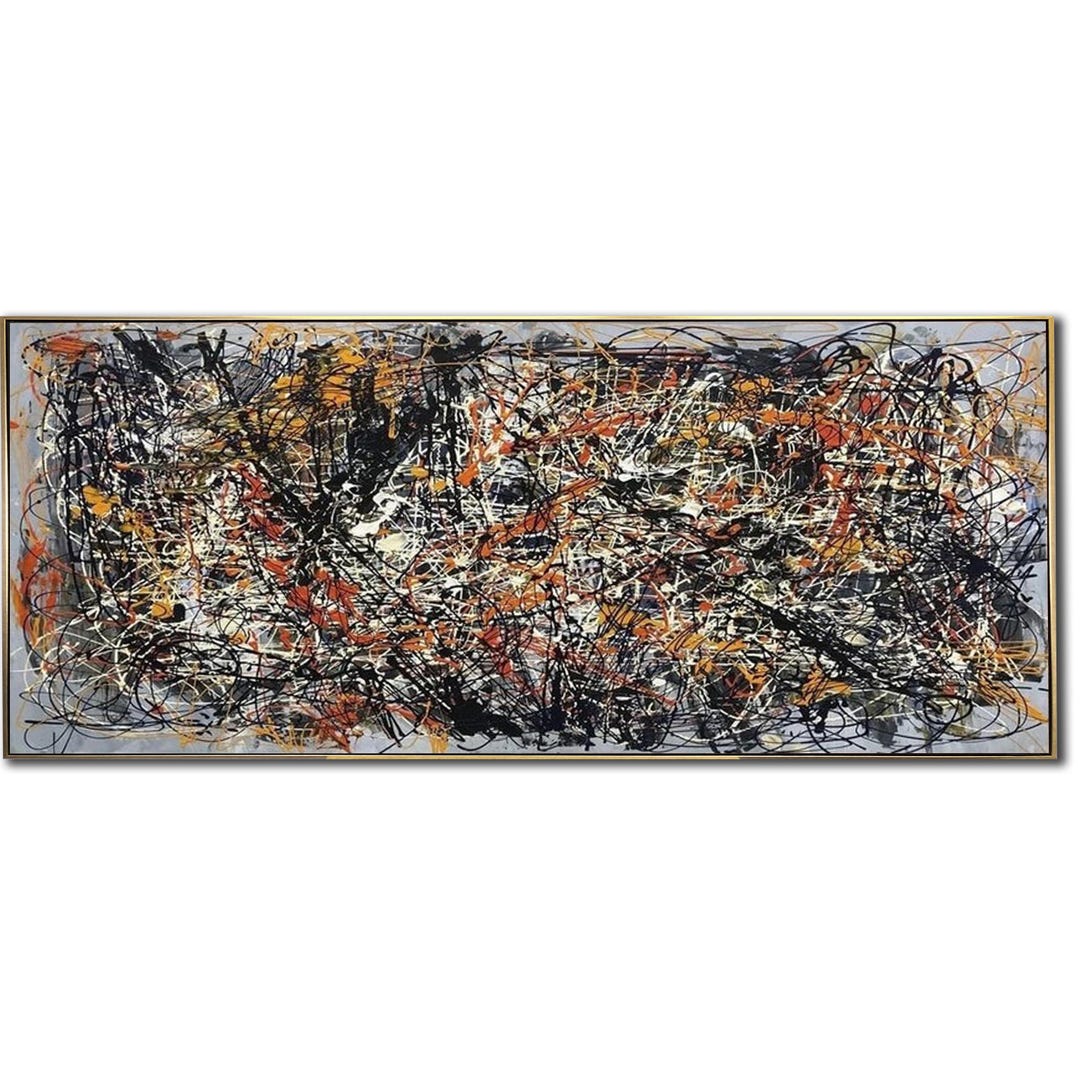 Large Original Colorful Jackson Pollock Style Paintings on Canvas ...