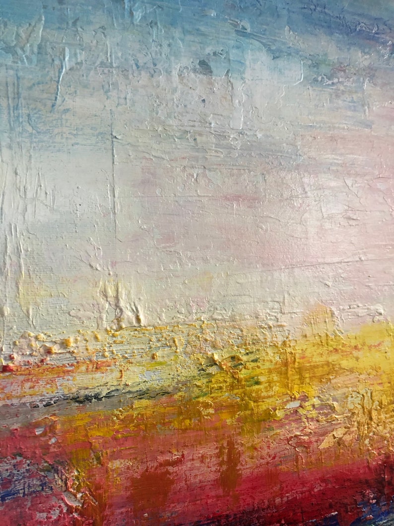 Large Landscape Painting Soft Colors Wall Art Sunset Artwork - Etsy