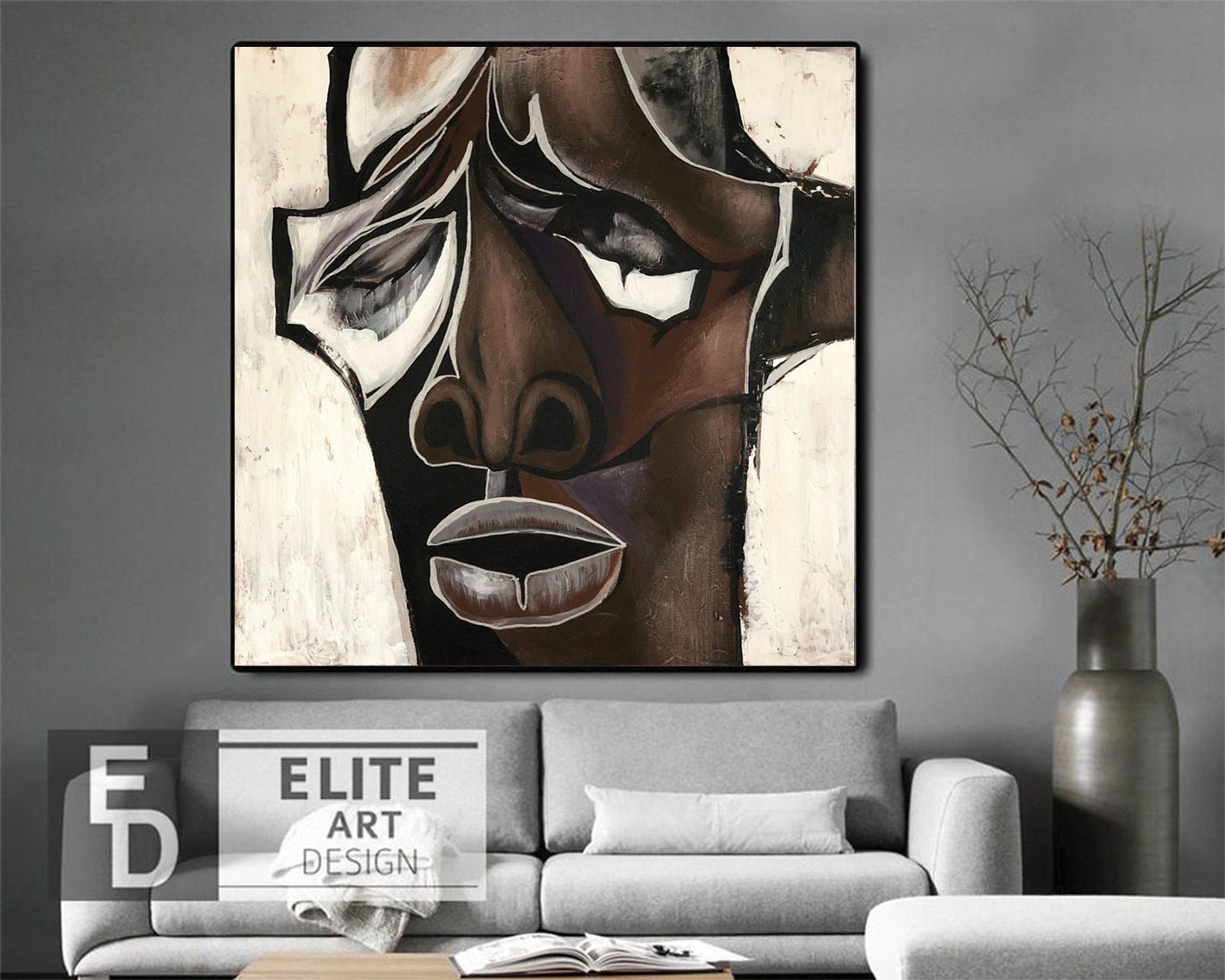 Extra Large Oil Painting Large Canvas Art Face Wall Art - Etsy