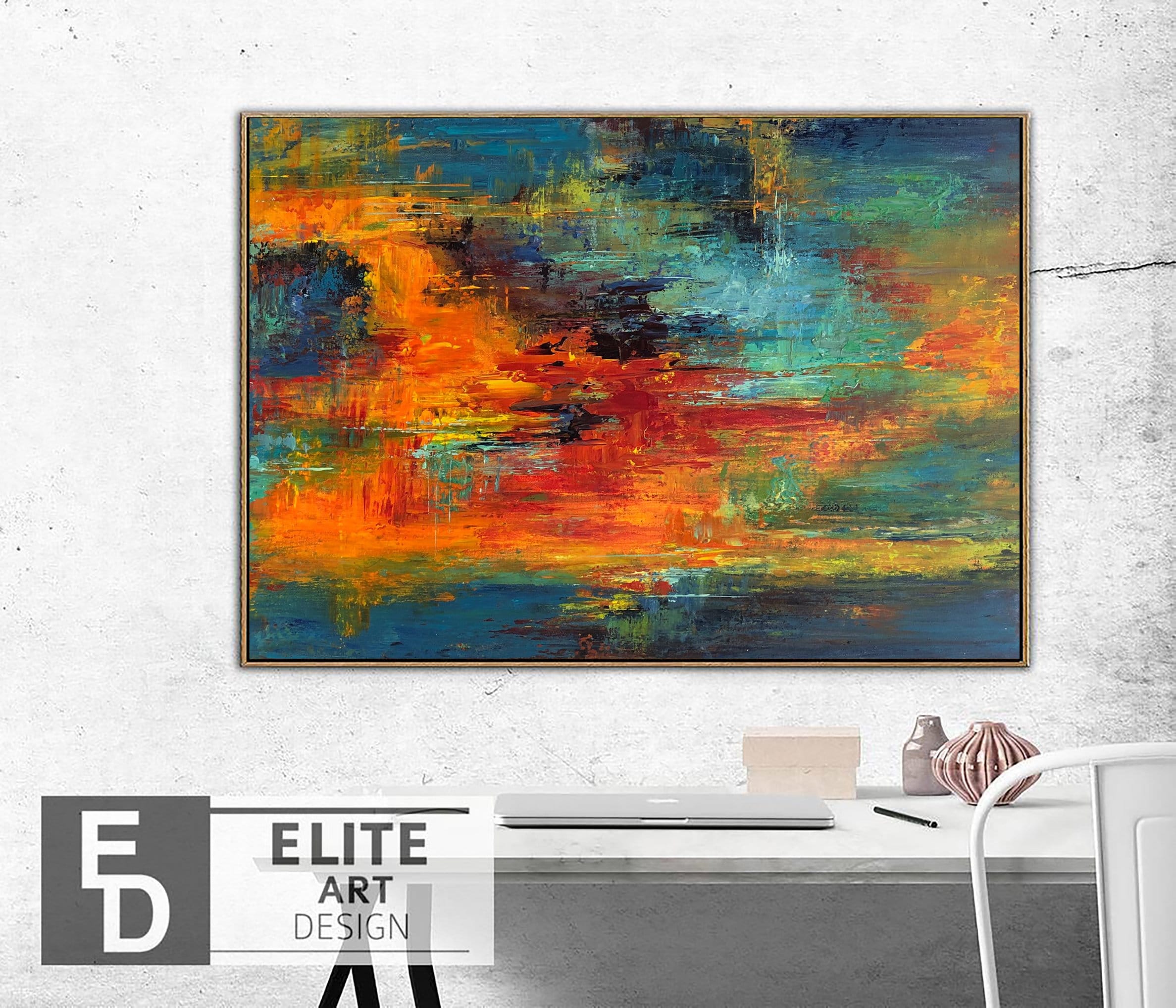 Modern Colorful Wall Art Vivid Painting Abstract Art Decor - Etsy