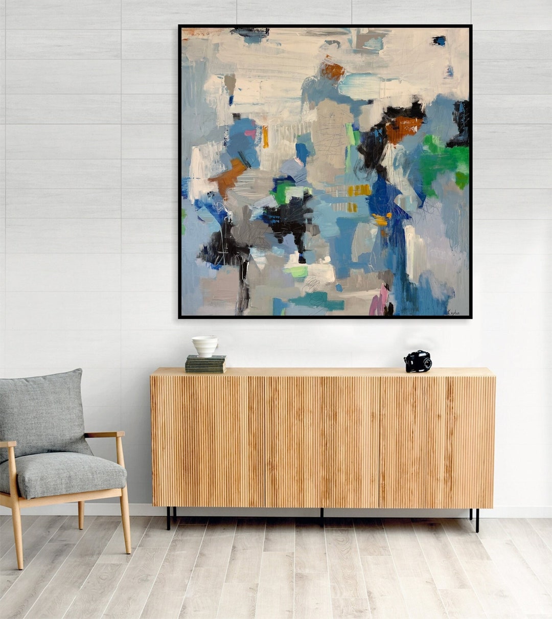 Abstract Impressionism Color Blocks Textured Shapes Paintings on Canvas ...