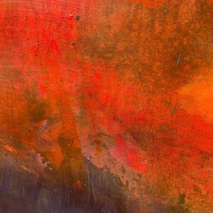 Large Abstract Symbol Painting: Red, Blue, Gold Textured Wall Art ...