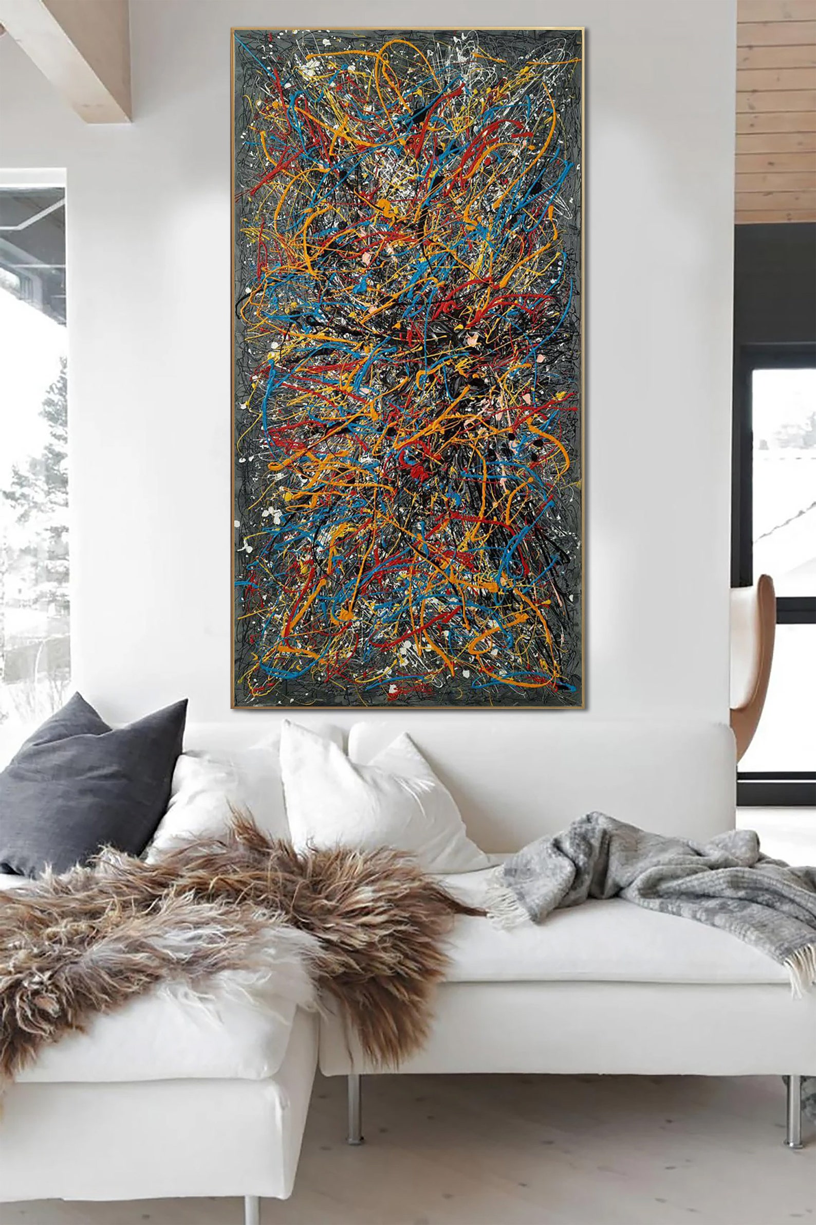 Jackson Pollock Style Paintings on Canvas Original Colorful - Etsy