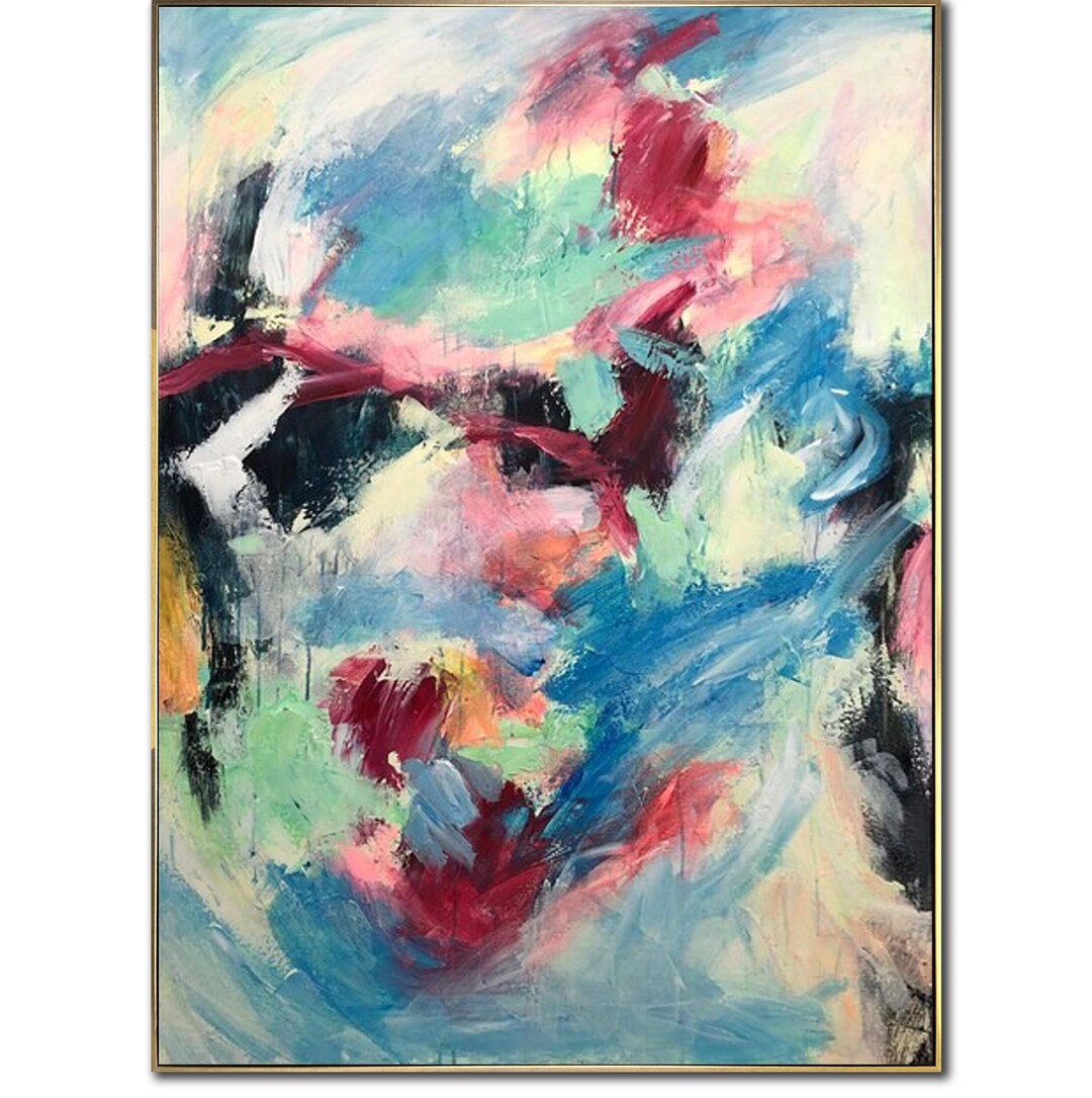 Vivid Abstract Expressionist Paintings on Canvas Original Colorful Art ...