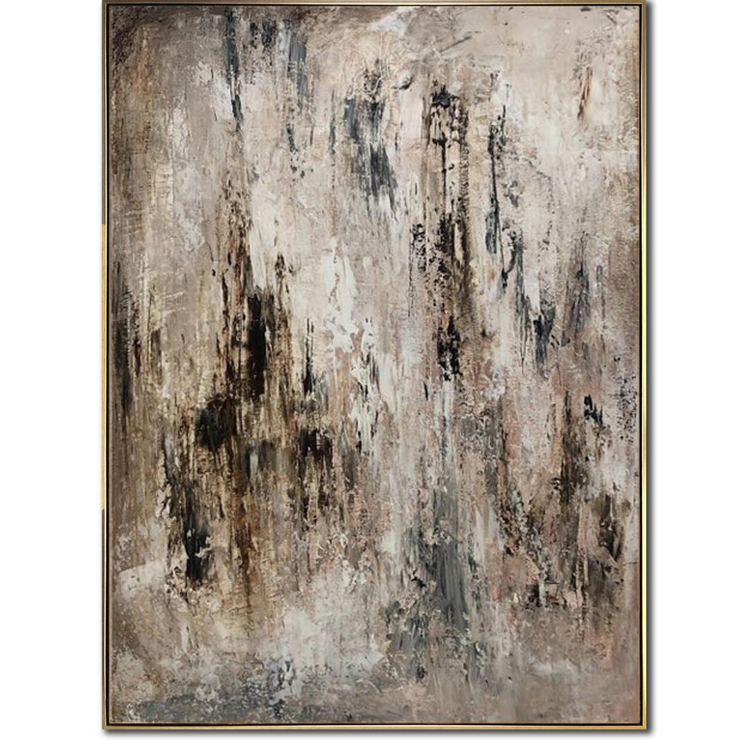 Large Original Abstract Oil Painting Brown Expressionist Art Modern ...