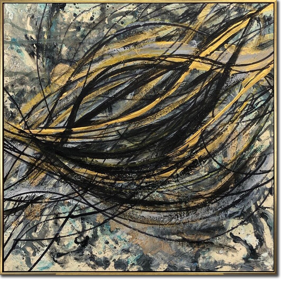 Abstract Vortex Painting | Bold Swirling Lines Canvas Art | Dynamic ...