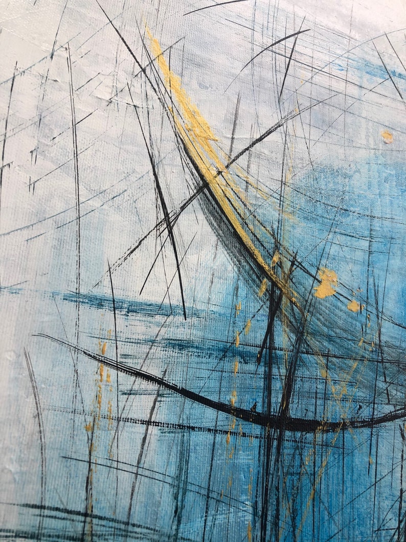 Large Acrylic Painting Blue Abstract Paintings on Canvas - Etsy