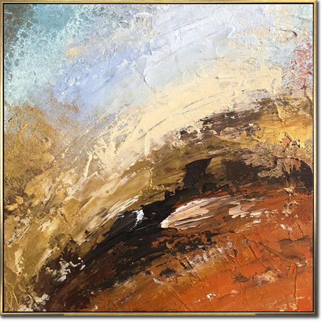 Earth Tones Abstract Painting - Rustic Textured Wall Art in Warm Colors ...