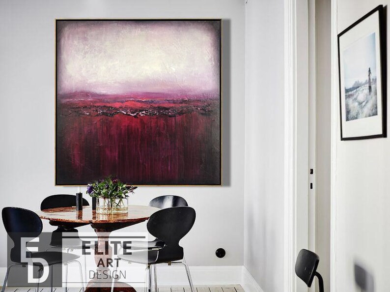 Large Original Dark Red Painting on Canvas Acrylic Burgundy - Etsy
