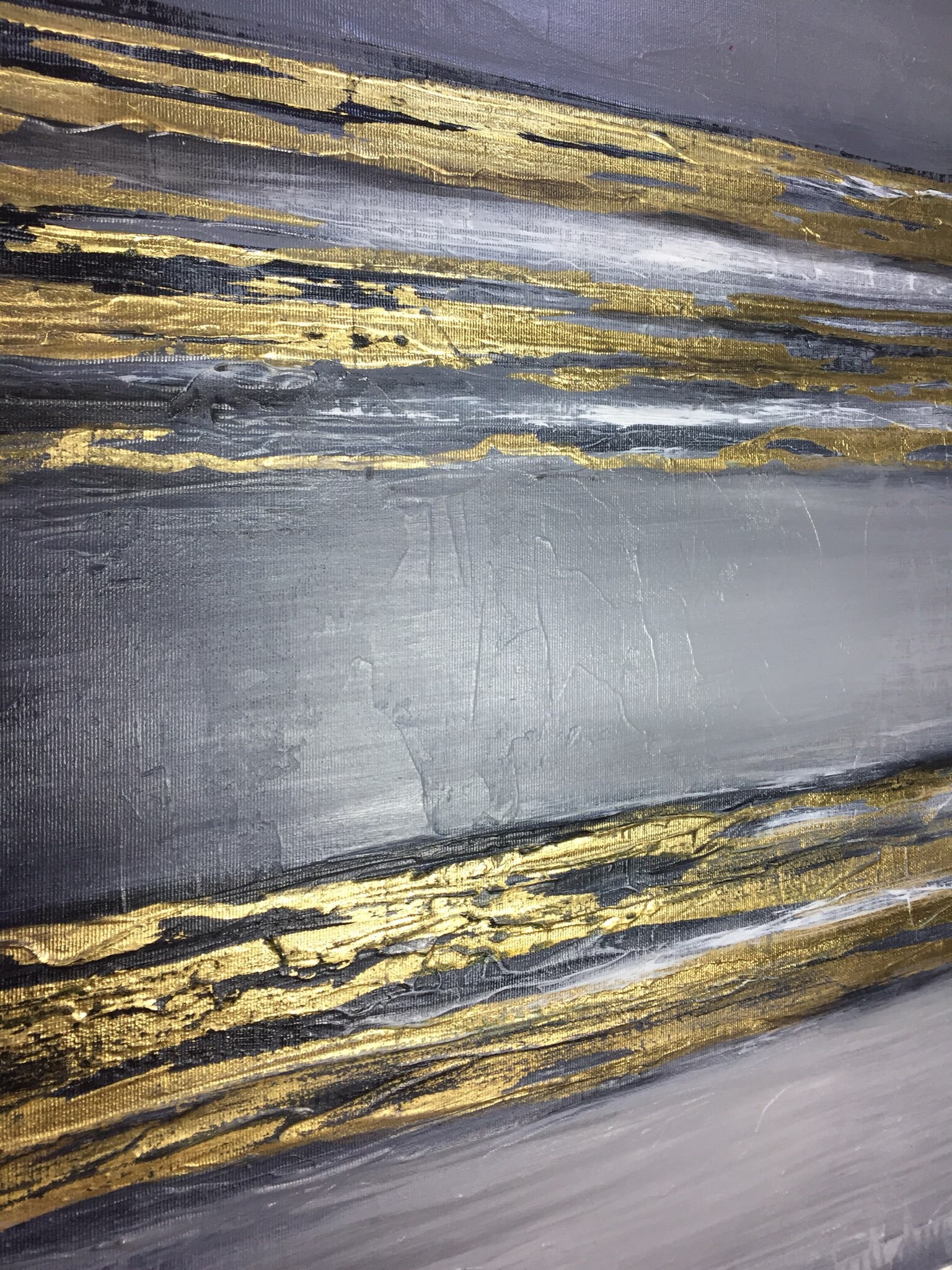 Gray Gold Art Abstract Gray Gold Paintings on Canvas | Etsy