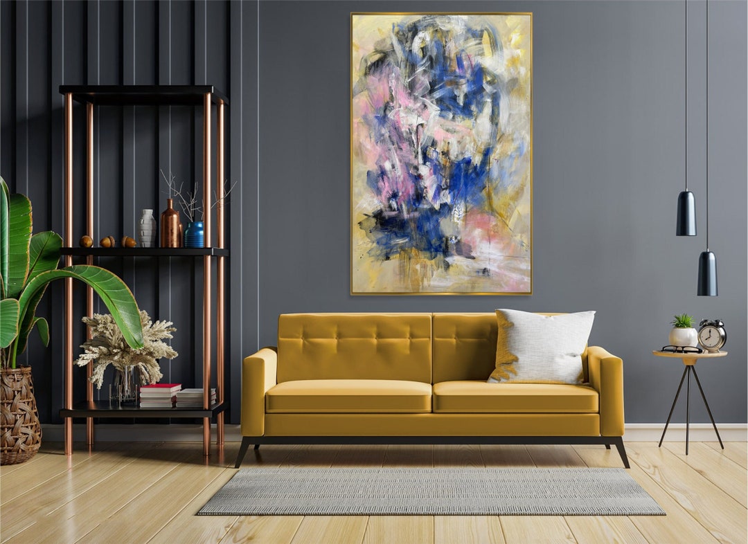 Dynamic Abstract Expressionist Painting Modern Colorful Artwork for ...