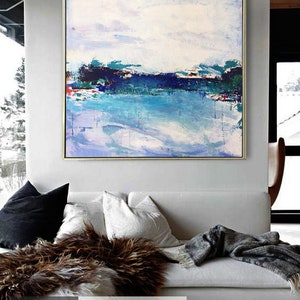 Large Abstract Blue Landscape Paintings on Canvas Original - Etsy