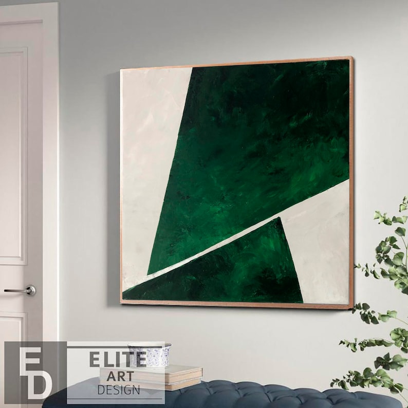 Large Green Abstract Painting Abstract Green Art on Canvas - Etsy