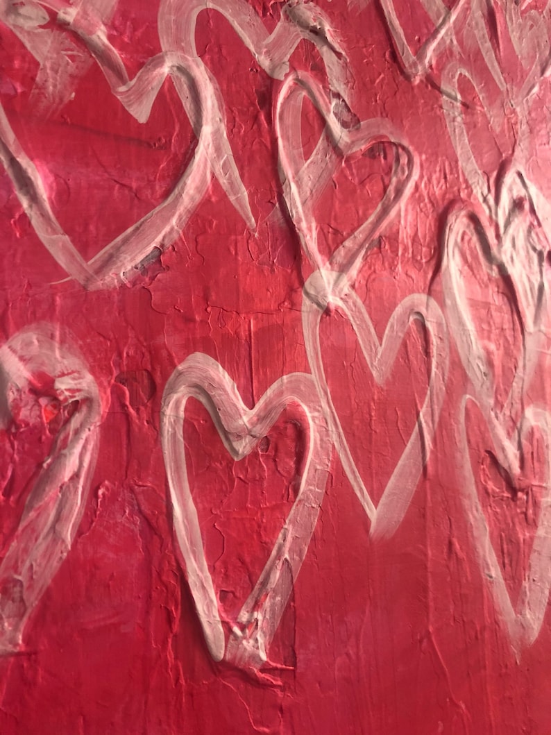 Extra Large Art Canvas Artwork Heart Painting Large Canvas | Etsy