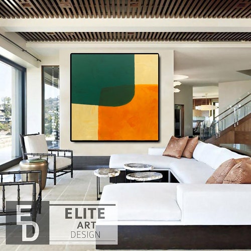 Large Green Abstract Painting Original Green Canvas Art - Etsy