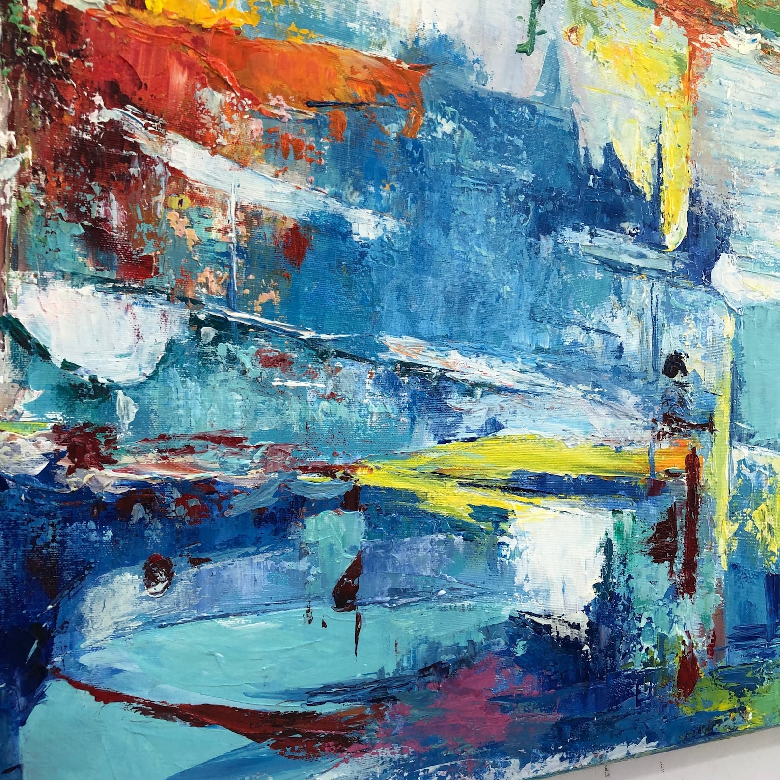 Extra Large Painting Contemporary Art Colorful Wall Art Framed - Etsy