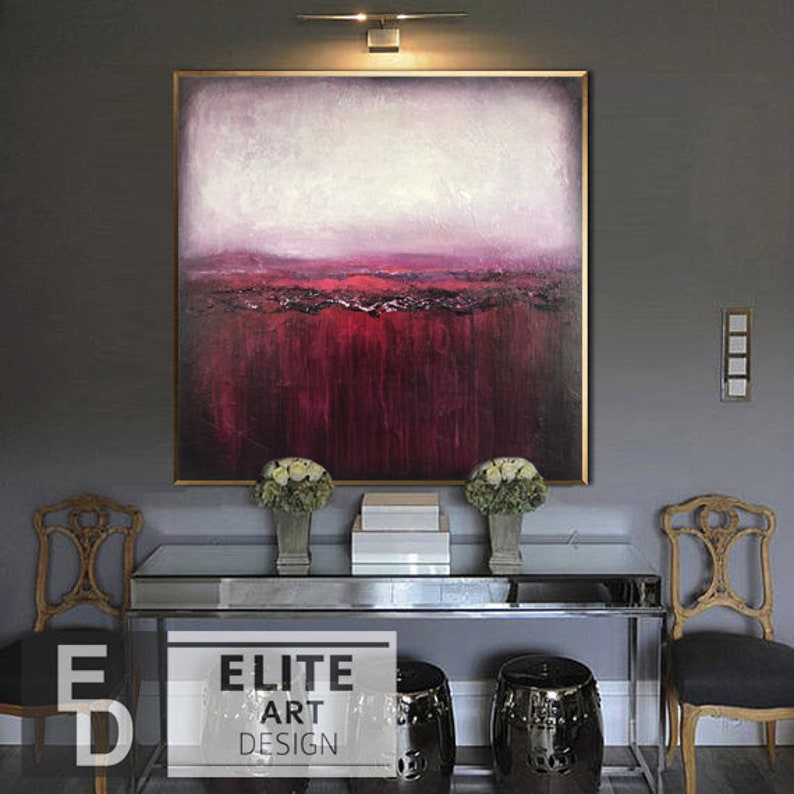 Large Original Dark Red Painting on Canvas Acrylic Burgundy - Etsy