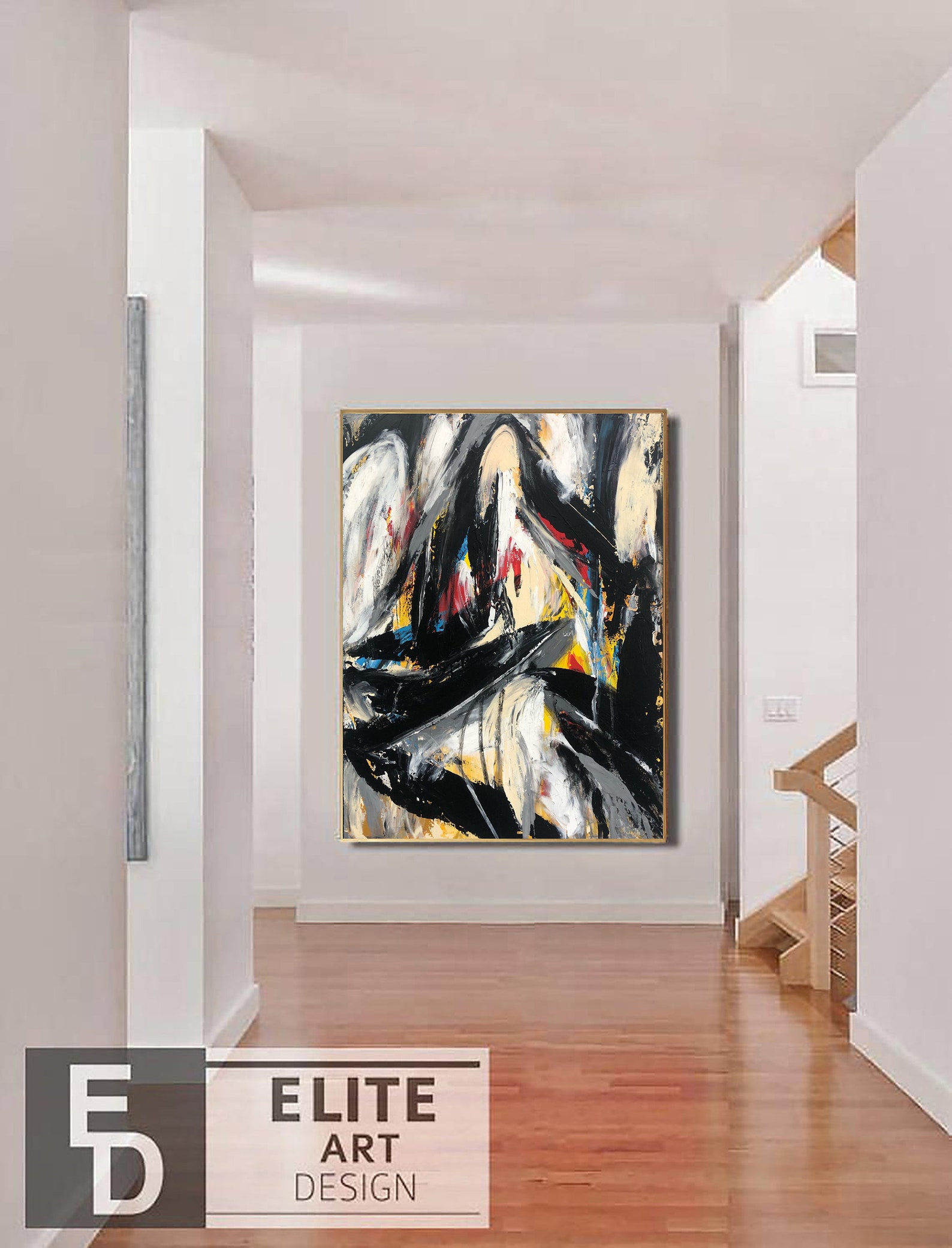 Abstract Painting on Canvas Dark Art Black Artwork - Etsy