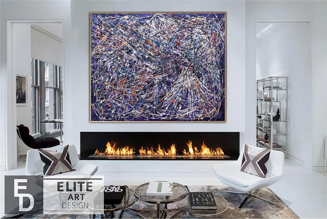 Jackson Pollock Style Paintings on Canvas Modern Urban Art - Etsy
